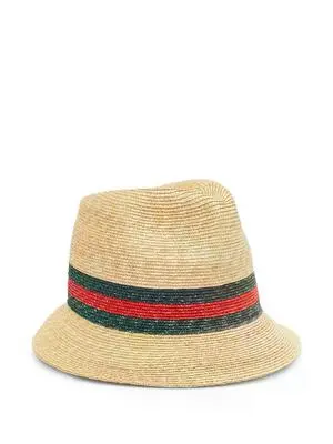 Gucci Straw Fedora Hat - Neutrals