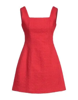 Maje Flared Tweed Mini Dress - Red