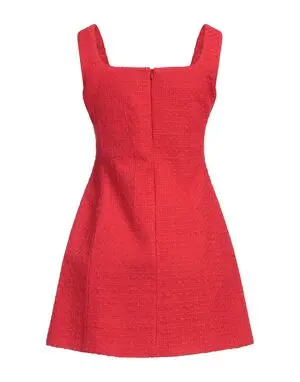 Maje Flared Tweed Mini Dress - Red