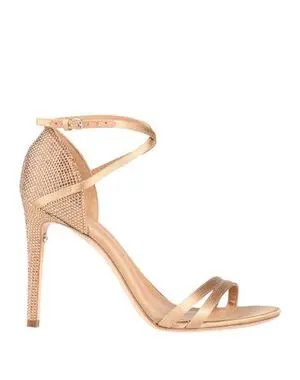 Beige Buckled Round Toe Sandals