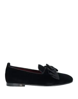 Dolce & Gabbana Velvet And Satin Loafers - Black