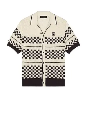 Amiri Checkered Mesh Shirt - Alabaster