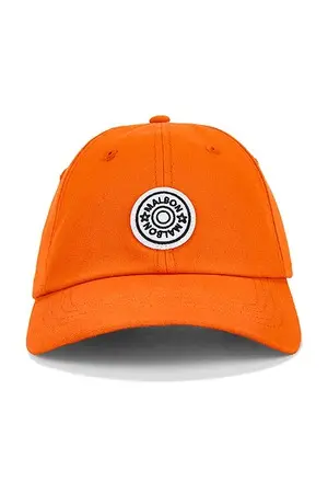 MALBON Waxed Cotton Strapback Cap - Flame