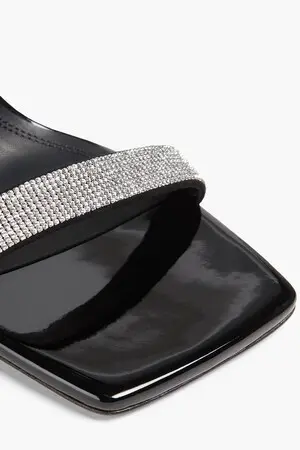 Amina Muaddi Rih Crystal-embellished Suede And Pvc Sandals