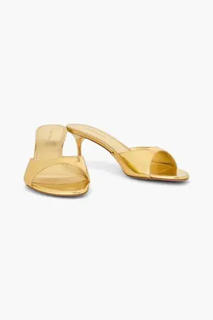 Amina Muaddi Jeanne Mirrored-leather Mules