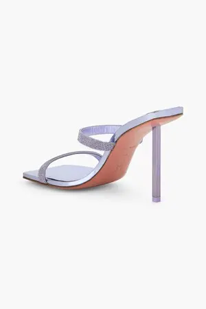 Amina Muaddi Rih Crystal-embellished Mirrored-leather Sandals - Purple