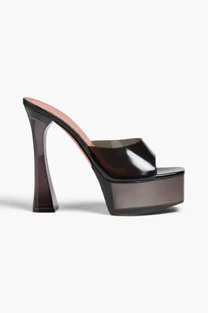 Amina Muaddi Dalida Pvc Platform Mules - Black