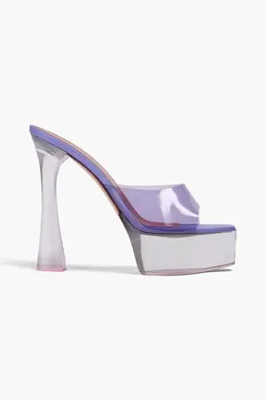 Amina Muaddi Dalida Pvc Platform Mules