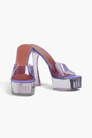 Amina Muaddi Dalida Pvc Platform Mules