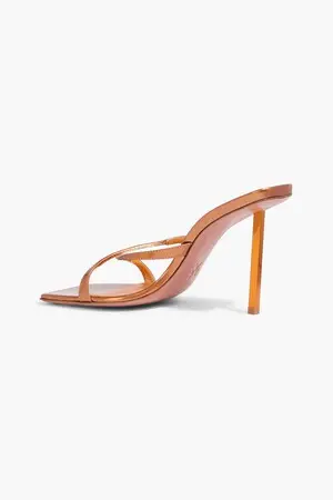 Amina Muaddi Adriana 95 Mirrored-leather Mules