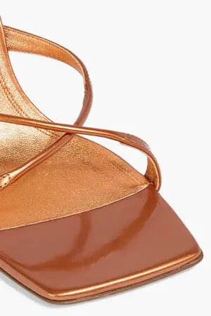 Amina Muaddi Adriana 95 Mirrored-leather Mules