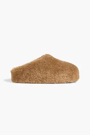 Amina Muaddi Giuly Shearling Clogs