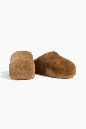 Amina Muaddi Giuly Shearling Clogs