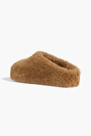 Amina Muaddi Giuly Shearling Clogs