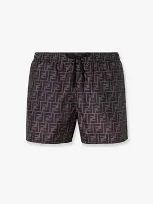 Fendi Ff Nylon Swim Trunks - Grey