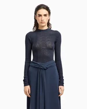 Giorgio Armani Textured Viscose-blend Jumper