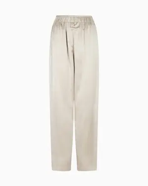 Giorgio Armani Straight-cut Trousers In Silk Satin