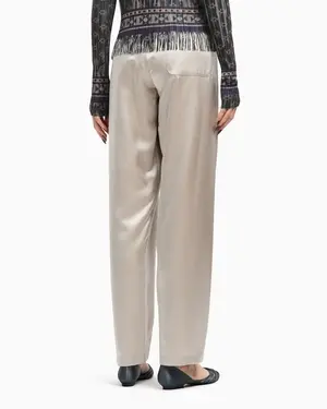 Giorgio Armani Straight-cut Trousers In Silk Satin