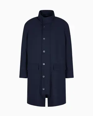 Giorgio Armani Virgin Wool Pea Coat With Goose Down Padding