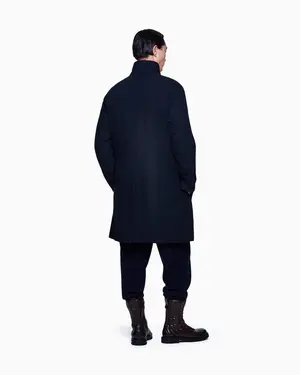 Giorgio Armani Virgin Wool Pea Coat With Goose Down Padding