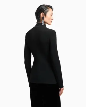 Giorgio Armani Viscose Ottoman Single-breasted Jacket - Black