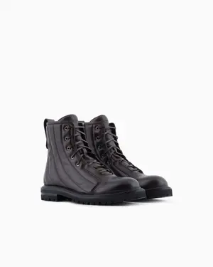 Giorgio Armani Nappa Calfskin Combat Boots