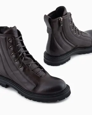 Giorgio Armani Nappa Calfskin Combat Boots