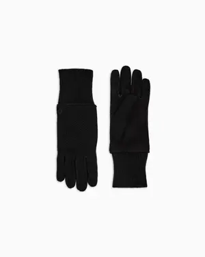 Giorgio Armani Cashmere And Suede Gloves Black