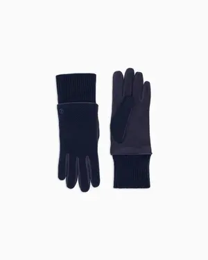 Giorgio Armani Cashmere And Suede Gloves - Blue