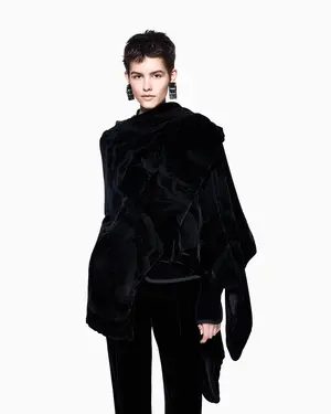 Giorgio Armani Laser-cut Velvet Cape