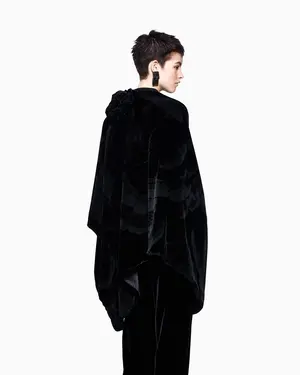 Giorgio Armani Laser-cut Velvet Cape