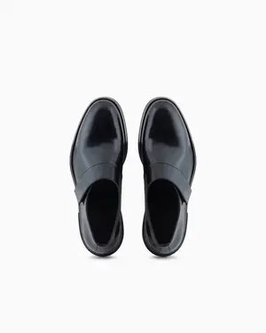 Giorgio Armani Calfskin Monk Straps - Black