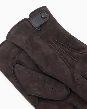 Giorgio Armani Shearling Sheepskin Gloves - Brown