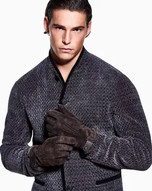 Giorgio Armani Shearling Sheepskin Gloves - Brown