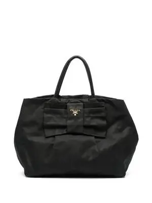 Prada 1990s Logo-lettering Bow-detail Handbag