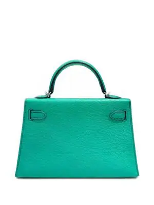 Hermès Special Order Mini Kelly Sellier 20 Verso Chèvre Leather Tote - Green