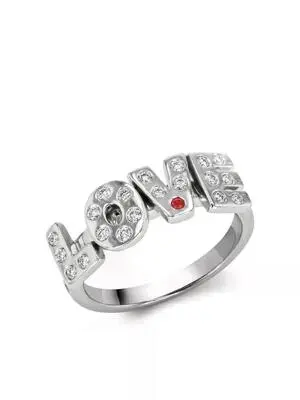 PRAGNELL 18kt White Gold Love Diamond And Ruby Ring