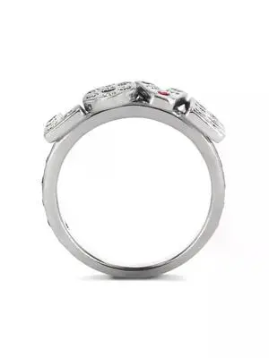 PRAGNELL 18kt White Gold Love Diamond And Ruby Ring