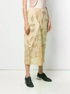 Comme Des Garçons 1997 Lace Panel Midi Skirt