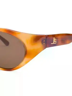Jean Louis Scherrer Oval-frame Tortoiseshell Sunglasses