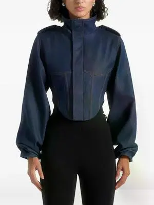 Manière De Voir Maniere De Voir Solange Tacked-sleeve Denim Jacket