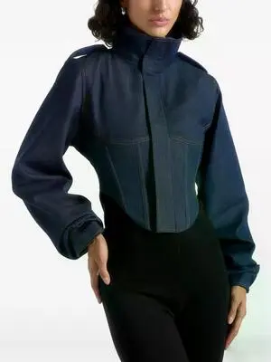 Manière De Voir Maniere De Voir Solange Tacked-sleeve Denim Jacket