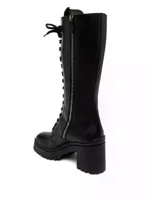Miu Miu Leather Lace-up Combat Boots