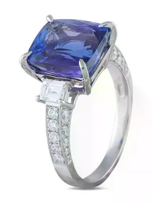 LB EXCLUSIVE Platinum Diamond And Tanzanite Ring - Silver