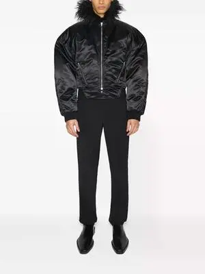MUGLER Fur Collar Bomber Jacket