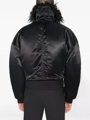 MUGLER Fur Collar Bomber Jacket