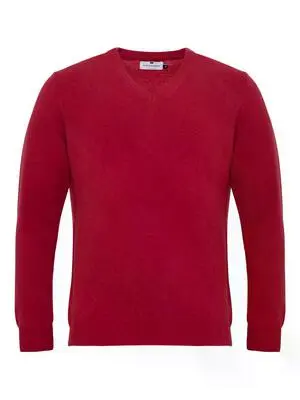 LOJA DAS MEIAS V-neck Wool Sweater - Red