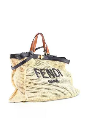 Fendi Peekaboo X-raffia Medium Tote Bag
