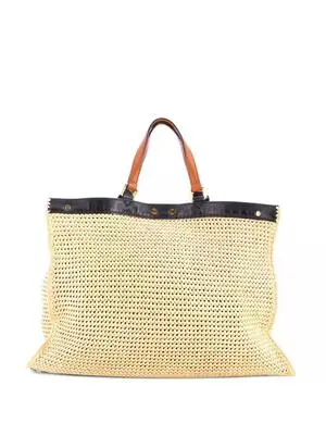 Fendi Peekaboo X-raffia Medium Tote Bag