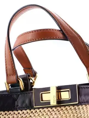 Fendi Peekaboo X-raffia Medium Tote Bag